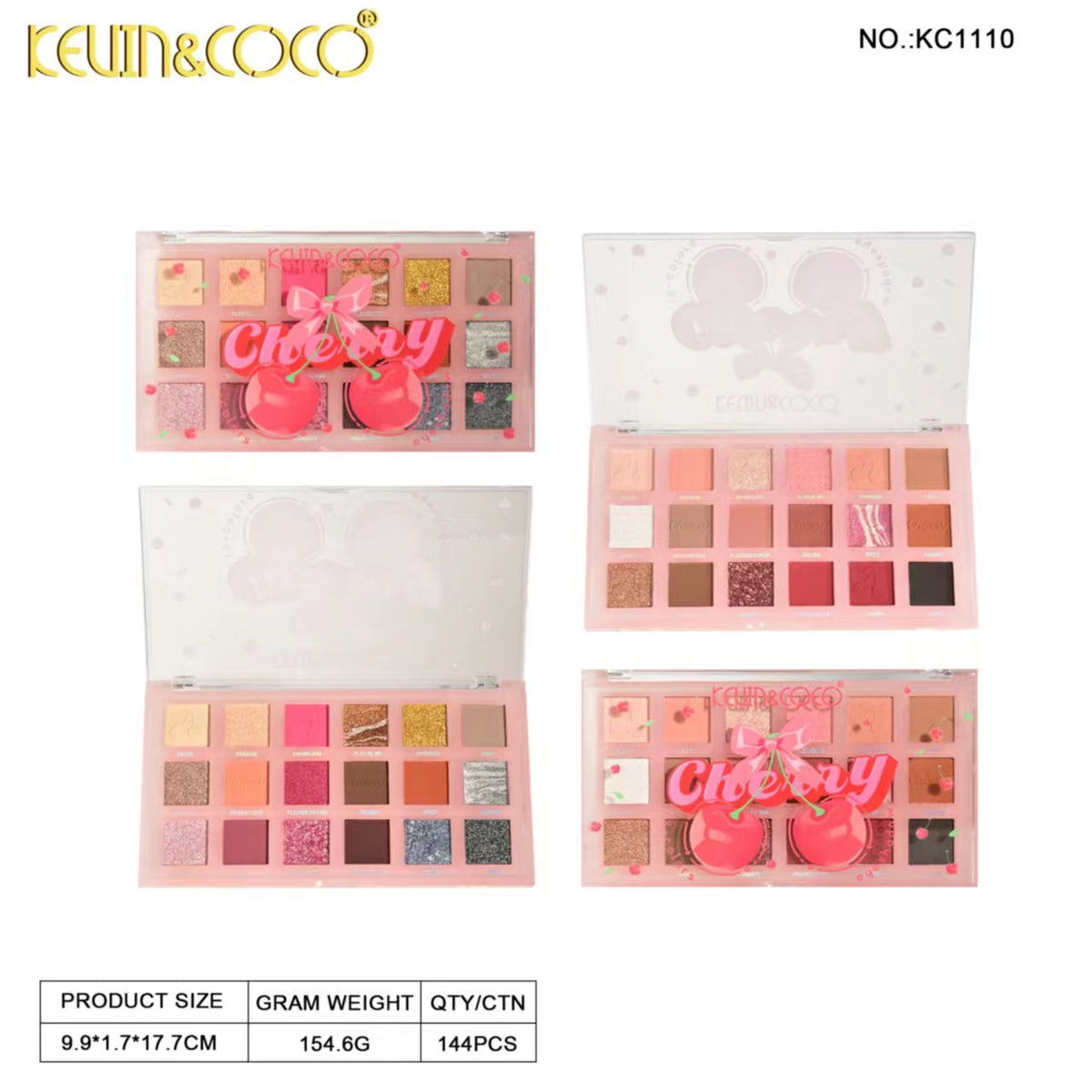 Cherry 18-Color Eyeshadow Palette Display - 12PCS(KC1110) | KEVIN&COCO