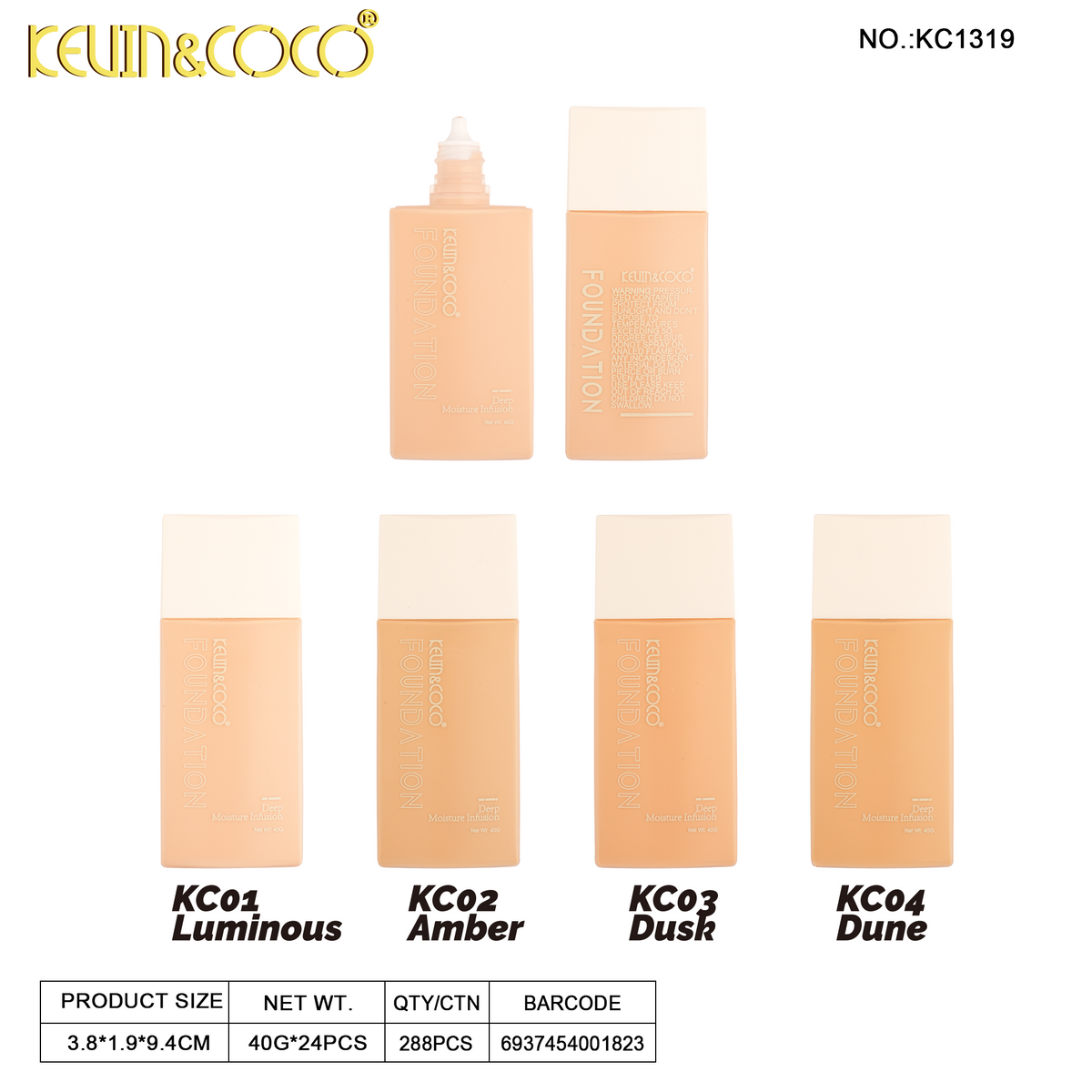 Skin-perfecting Foundation--24PCS(KC1319) | KEVIN&COCO