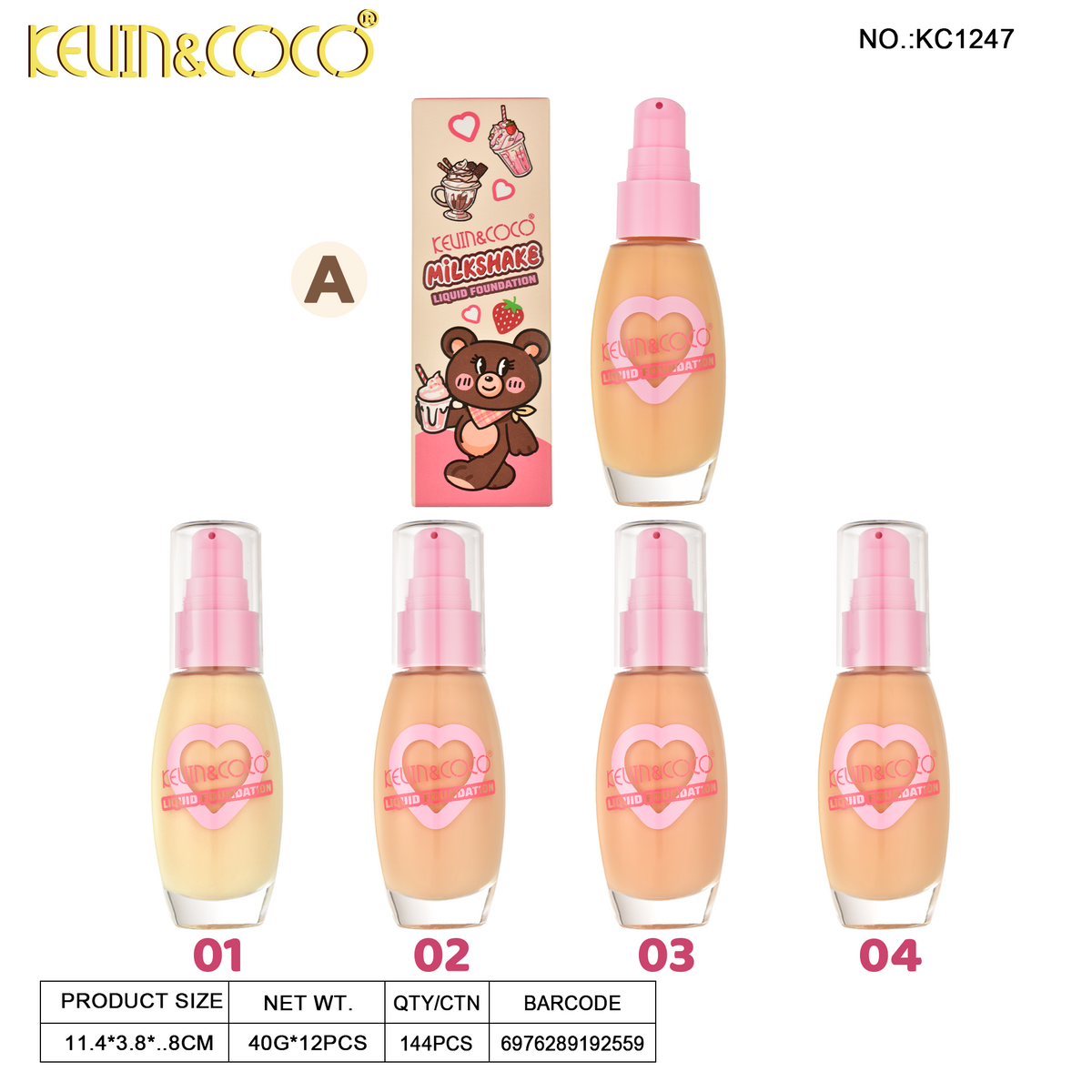 Bubble Milkshake Foundation-12PCS(KC1247) | KEVIN&COCO